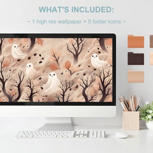 Pastel Halloween Desktop Background & Folder Desktop Icons Autumn Vibes ...