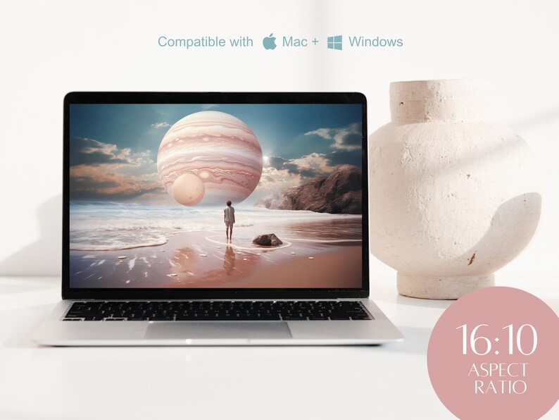 Desktop Wallpaper With Matching Folder Icons Beach Aesthetic - Etsy