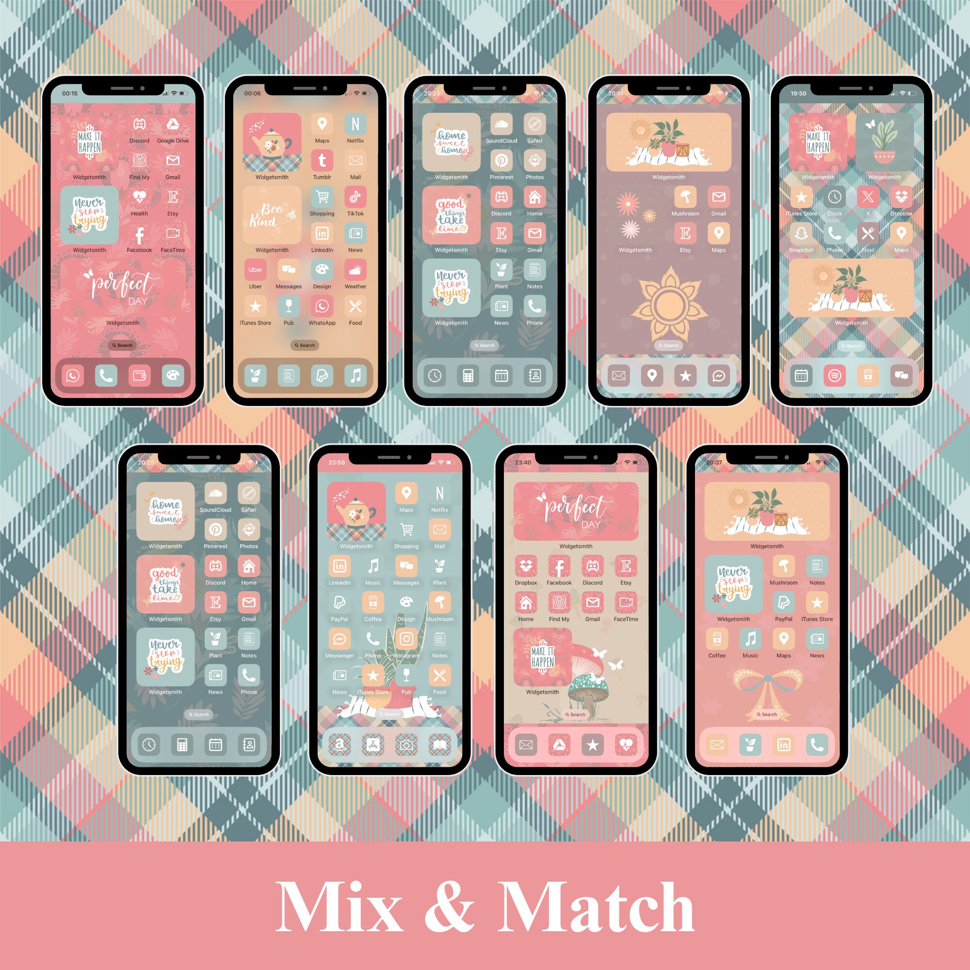 Phone Icons Wallpaper Set Cosy Pastel Theme Phone App Icons Pack ...