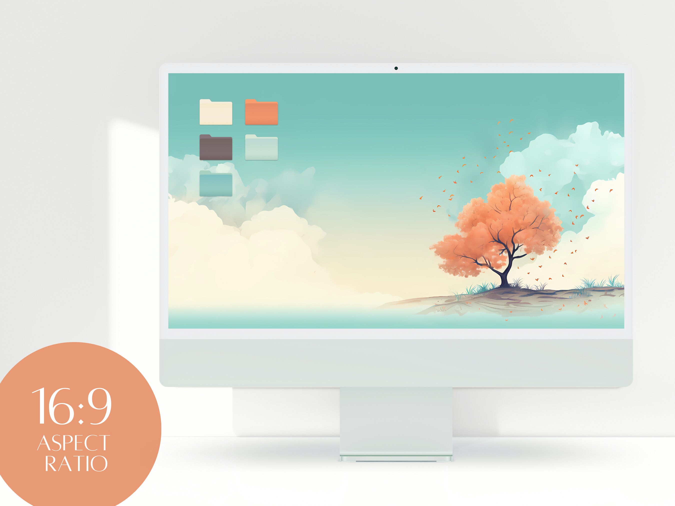 Minimalist Desktop Wallpaper Matching Folder Desktop Icons Aesthetic ...