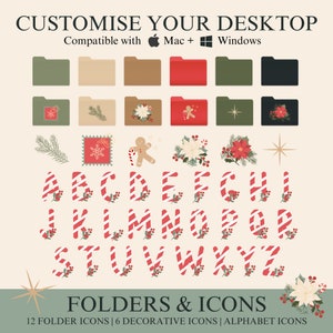 Christmas Desktop Wallpaper Organizer Set Folder Icons Christmas Decor ...