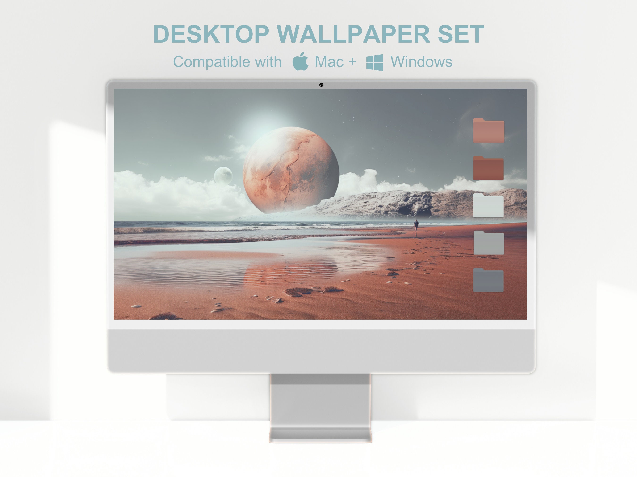 Desktop Wallpaper With Matching Folder Desktop Icons Aesthetic Laptop ...