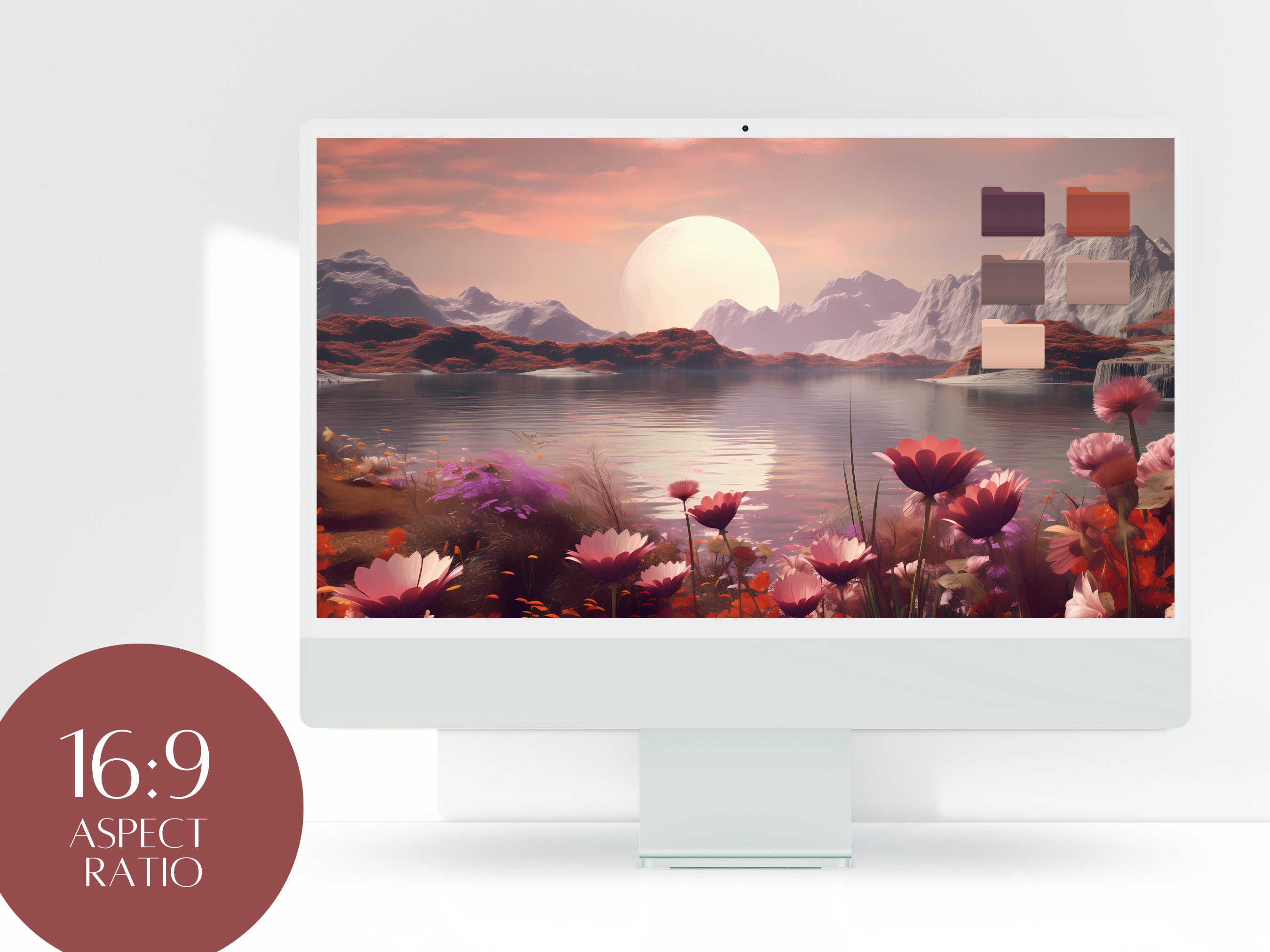 Desktop Wallpaper With Matching Folder Desktop Icons Aesthetic - Etsy