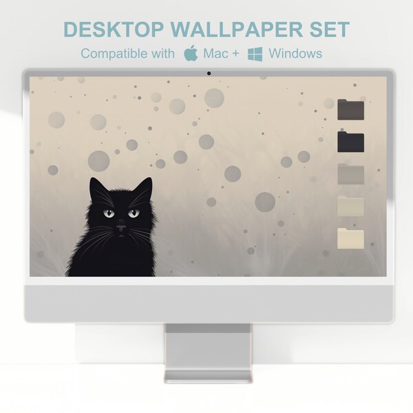 Desktop Wallpaper With Matching Folder Desktop Icons Aesthetic Laptop ...