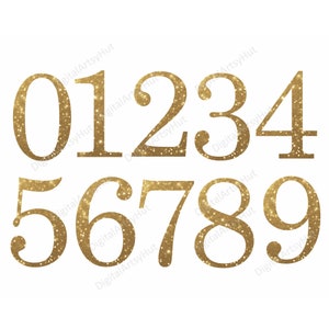 Golden Glitter Alphabets Numbers PNG. Gold Clipart Letters. Sublimation ...