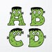 Frankenstein Alphabet PNG: Halloween Monster Letters (instant Download ...