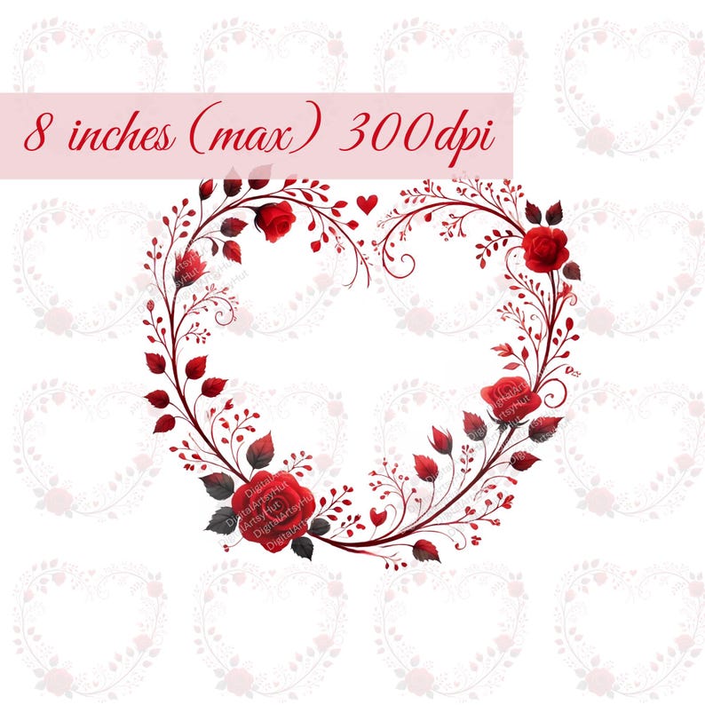 Floral Heart Clipart Flower Frame Border PNG - Valentine Heart Frames ...