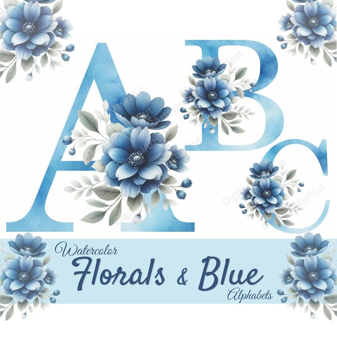 Watercolor Letter Alphabet Clipart Bundle Floral Letters Sublimation ...