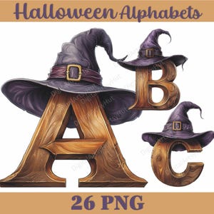 Spooky Season Alphabets Bundle. Halloween Clipart Uppercase Letters ...