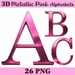 3D Pink Metal Alphabet Letters PNG Bundle (digital Download) - Etsy