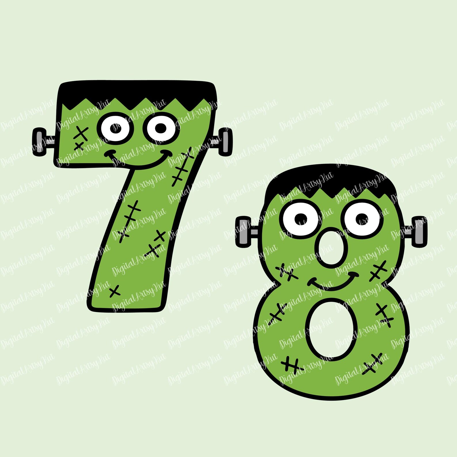 Frankenstein Bulletin Board Number Set 0-9 PNG: Halloween Classroom ...