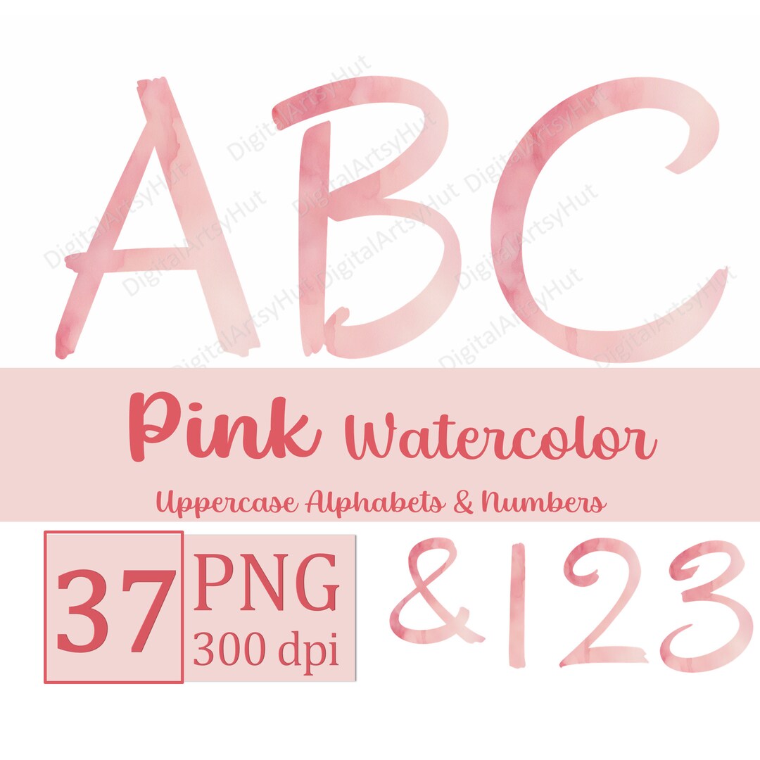Watercolor Alphabets Clipart Letters. Sublimation Letters Wedding ...