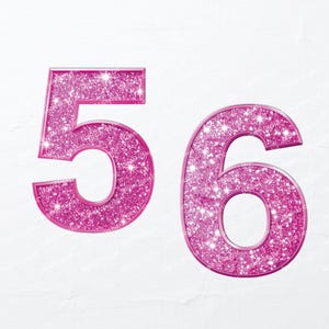 Pink Glitter Numbers Clipart PNG. Printable Numbers Sublimation ...