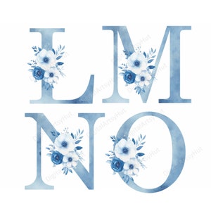 Floral Alphabet PNG Bundle. Watercolor Floral Letters Decorative ...