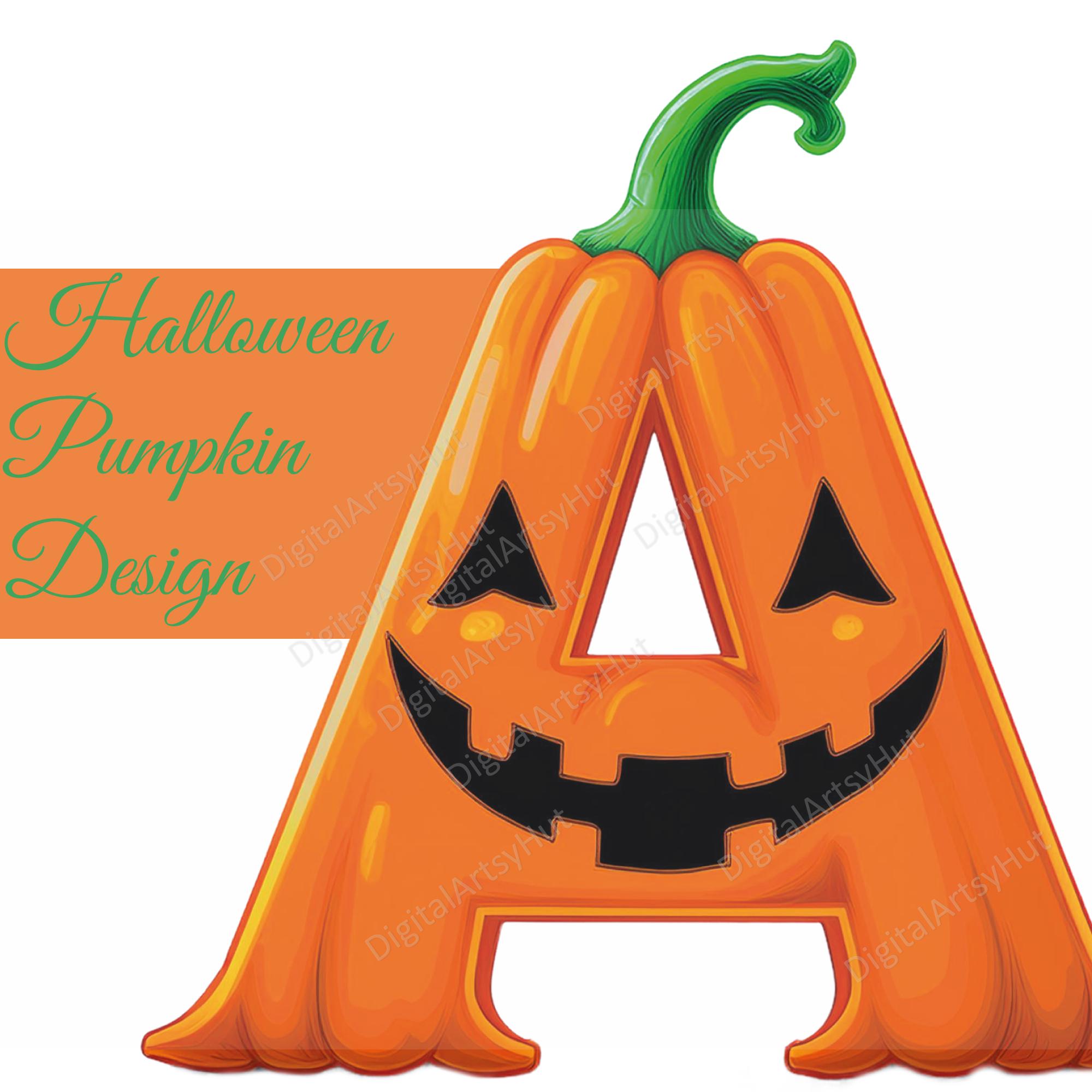 Jack-o'-lantern Alphabet PNG: Carved Halloween Letters (digital ...