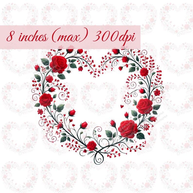 Floral Heart Clipart Flower Frame Border PNG - Valentine Heart Frames ...