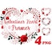 Floral Heart Clipart Flower Frame Border PNG - Valentine Heart Frames ...
