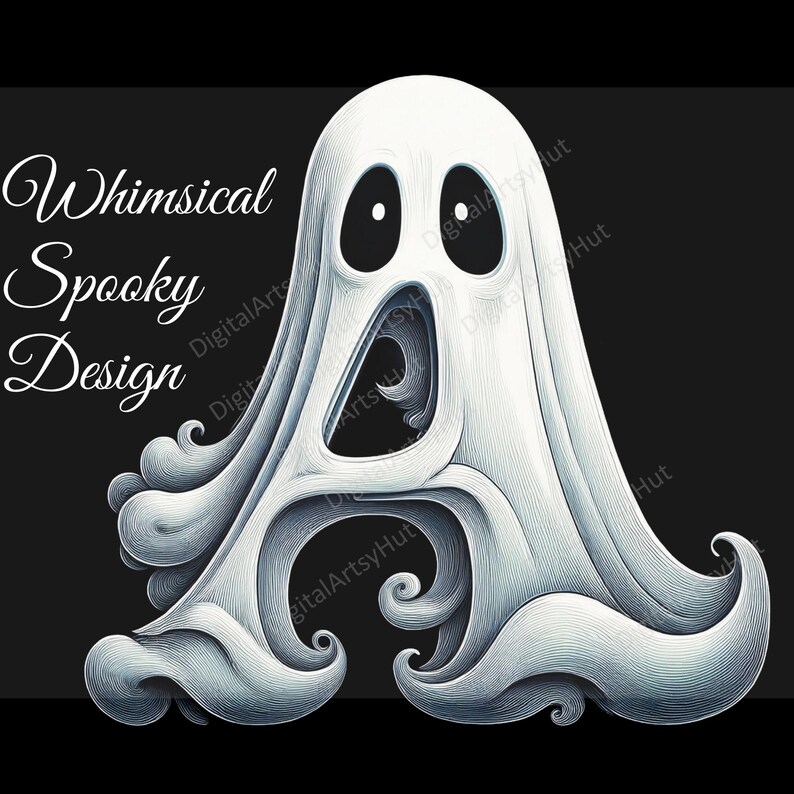 Ghost Halloween Alphabet PNG — A–Z Spooky Uppercase Letters for ...