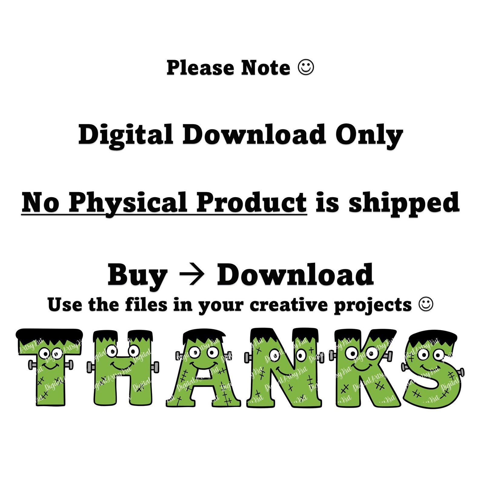 Frankenstein Alphabet PNG: Halloween Monster Letters (instant Download ...