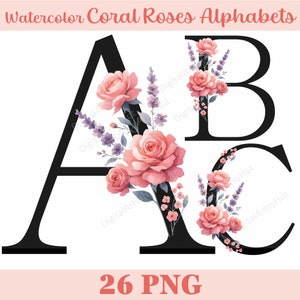 Watercolor Alphabets Clipart Letters & Numbers. Wedding Monograms ...