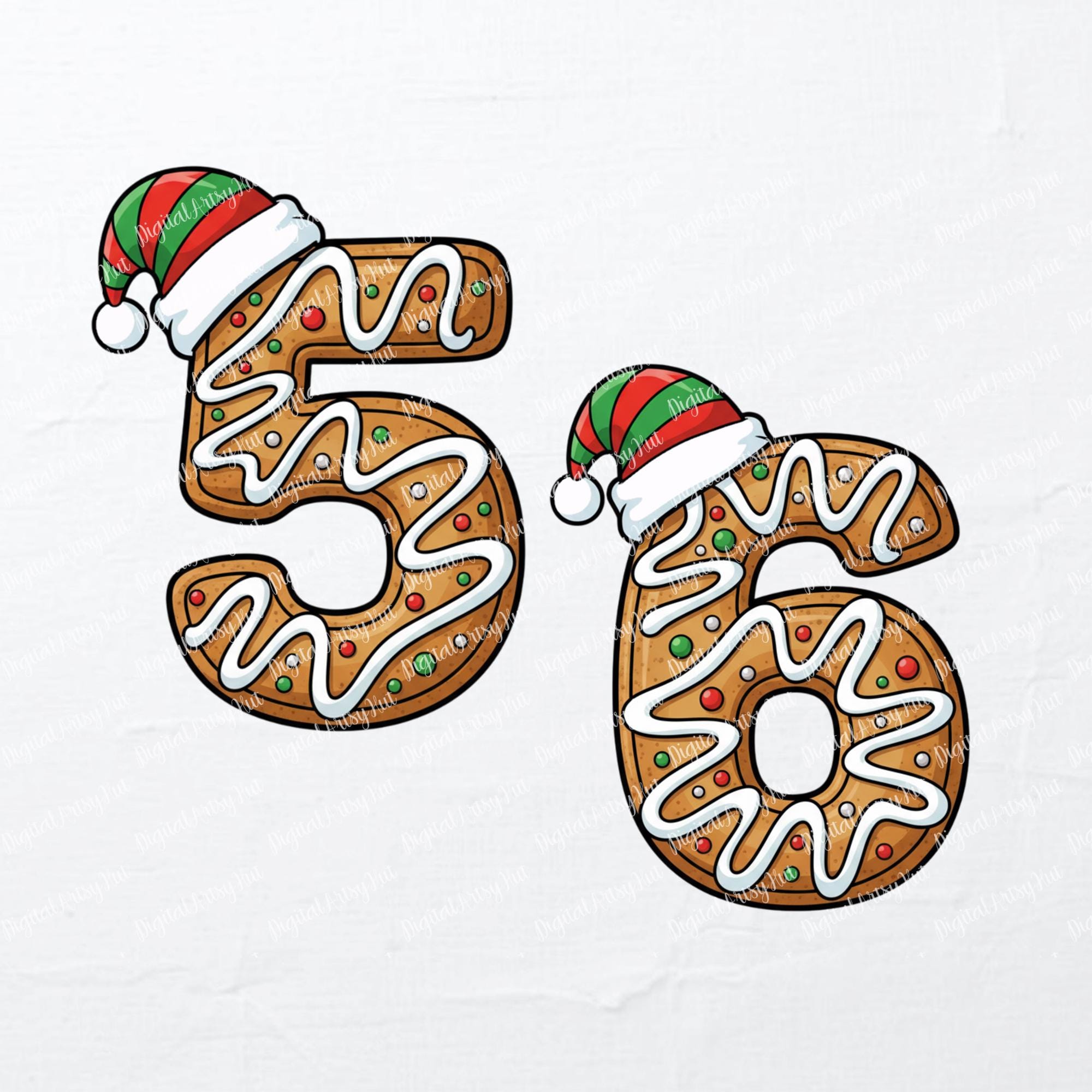 Gingerbread Christmas Numbers PNG 0–9 • Cookie Number Clipart • Cute X ...