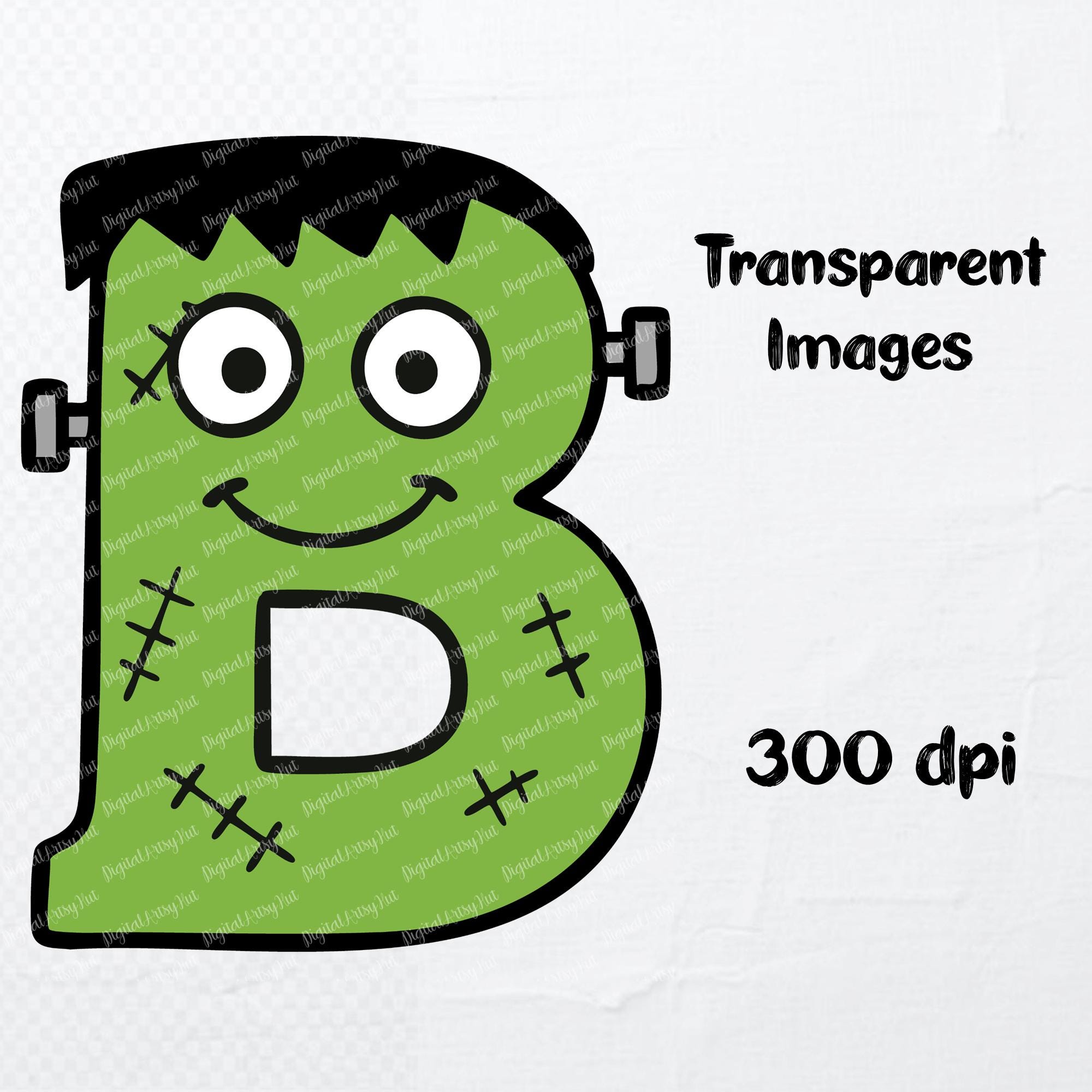 Frankenstein Alphabet PNG: Halloween Monster Letters (instant Download ...