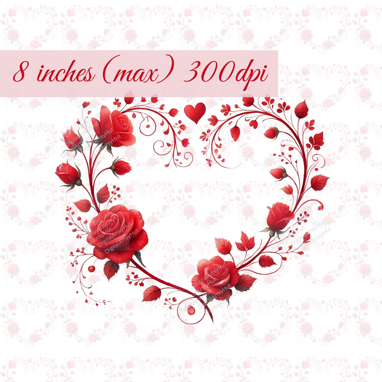 Floral Heart Clipart Flower Frame Border PNG - Valentine Heart Frames ...