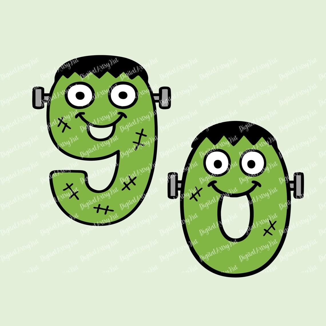 Frankenstein Bulletin Board Number Set 0-9 PNG: Halloween Classroom ...