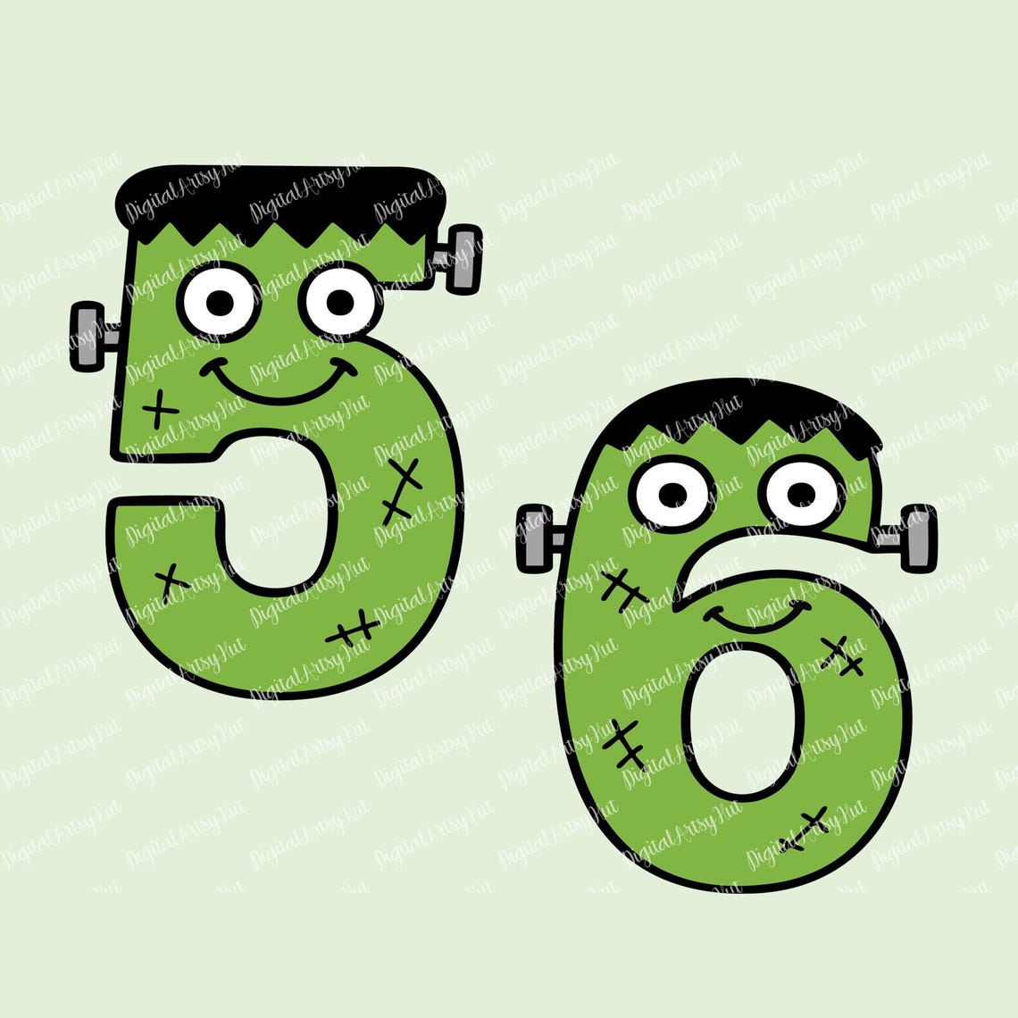 Frankenstein Bulletin Board Number Set 0-9 PNG: Halloween Classroom ...