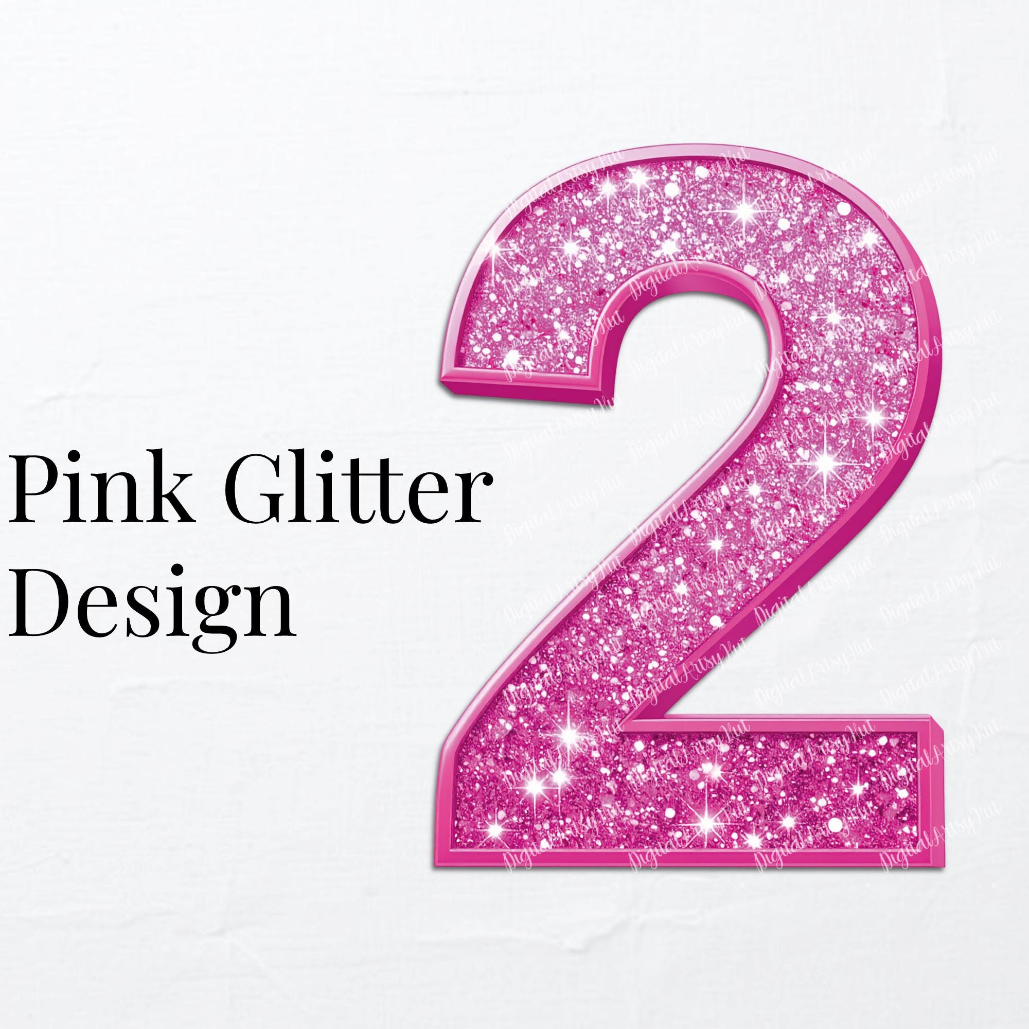 Pink Glitter Numbers Clipart PNG. Printable Numbers Sublimation ...