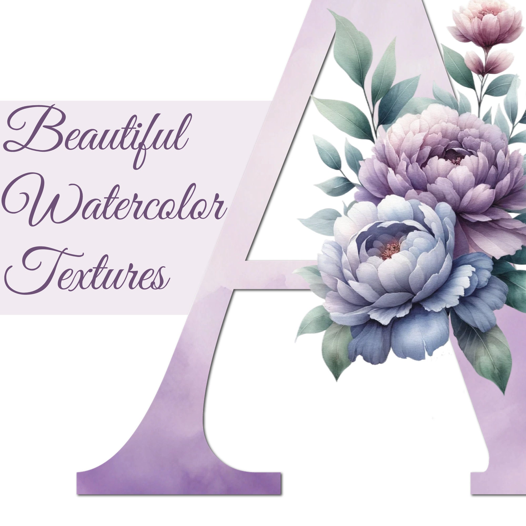 Watercolor Alphabet Letters Bundle Floral Letters Decorative Letters ...