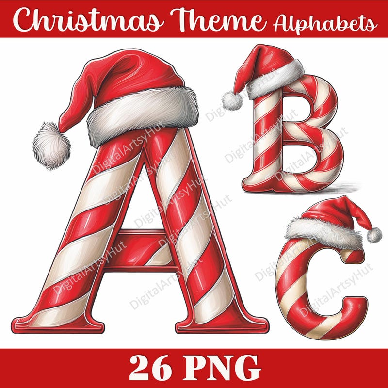 Santa Hat Alphabet - Etsy
