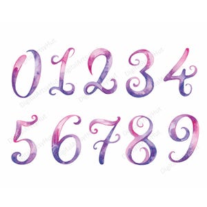 Watercolor Alphabets Clipart Letters & Numbers. Wedding Monograms ...