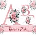 Floral Alphabet PNG Bundle. Watercolor Pink Floral Letters Decorative ...
