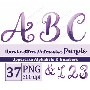 Handwritten Watercolor Alphabets Clipart Letters. Sublimation Letters ...