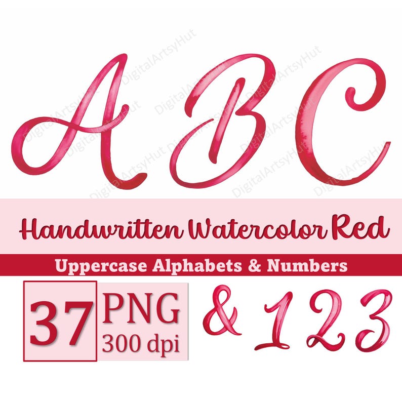 Handwritten Watercolor Alphabets Clipart Letters. Sublimation Letters ...