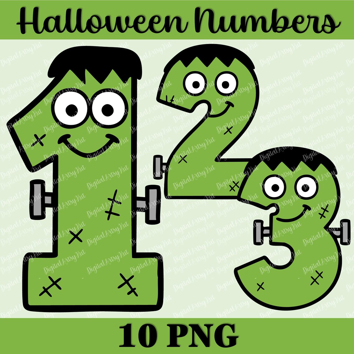 Frankenstein Bulletin Board Number Set 0-9 PNG: Halloween Classroom ...