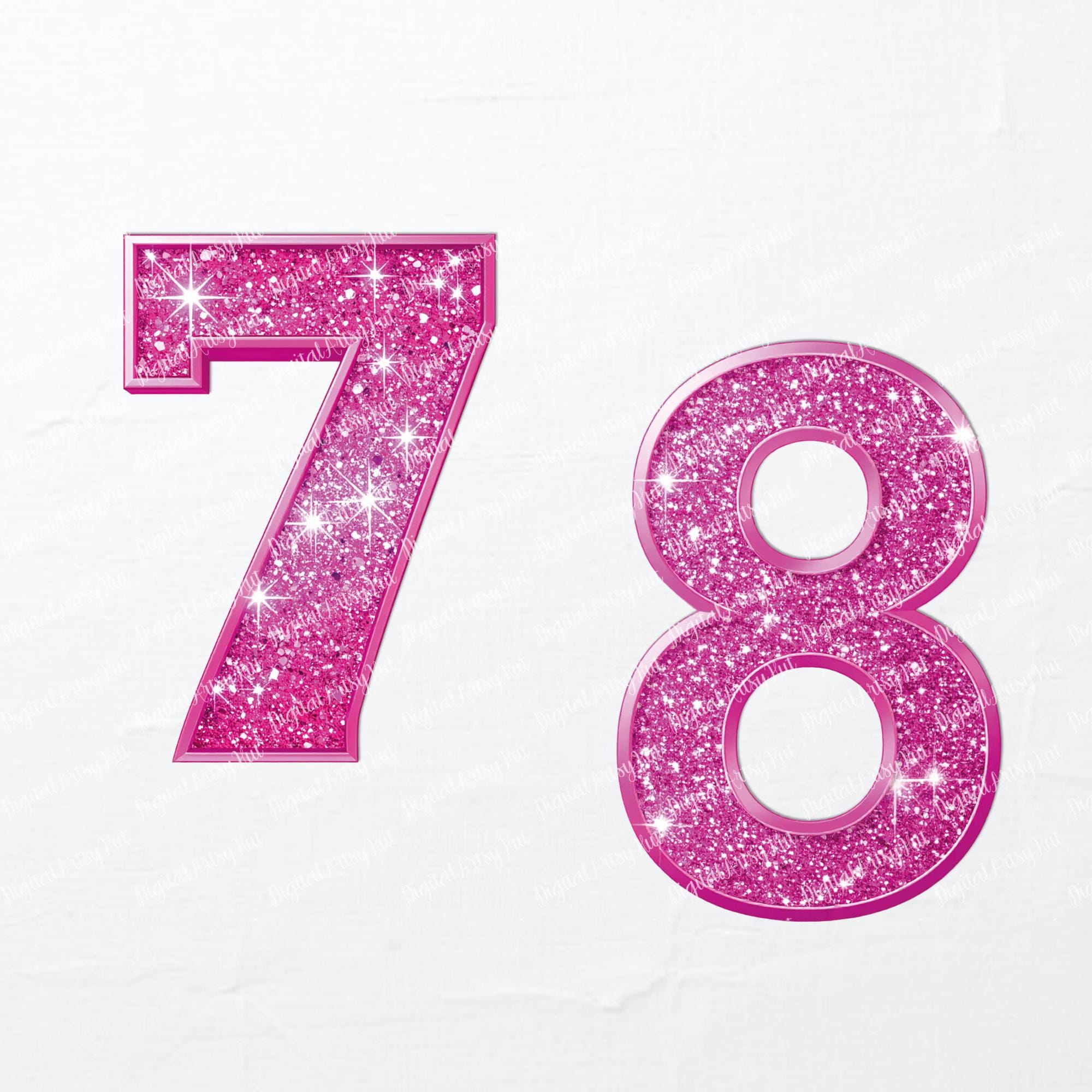 Pink Glitter Numbers Clipart PNG. Printable Numbers Sublimation ...