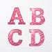 Pink Glitter Alphabet Clipart: PNG Letters for Sublimation (digital ...