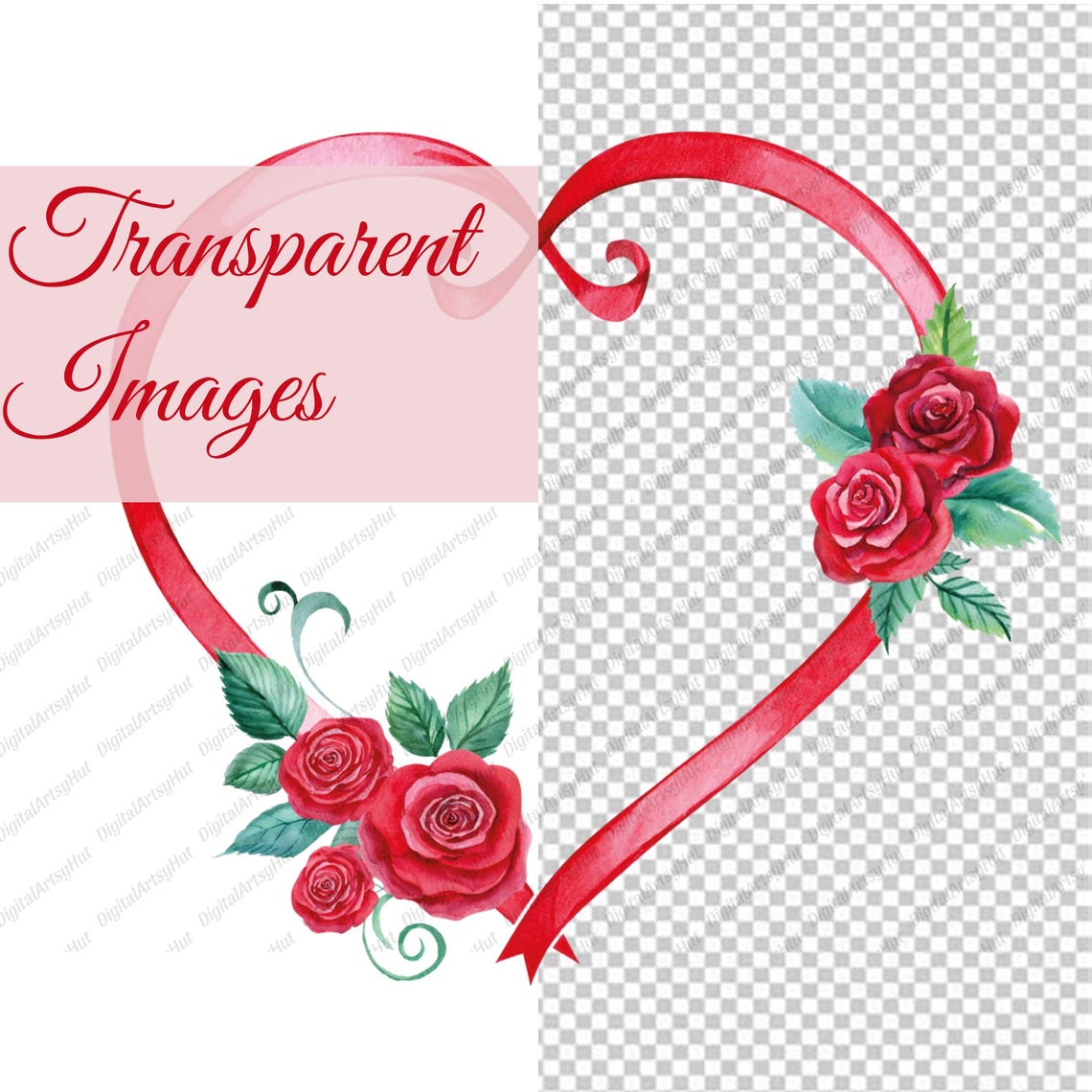 Floral Heart Clipart Flower Frame Border PNG - Valentine Heart Frames ...