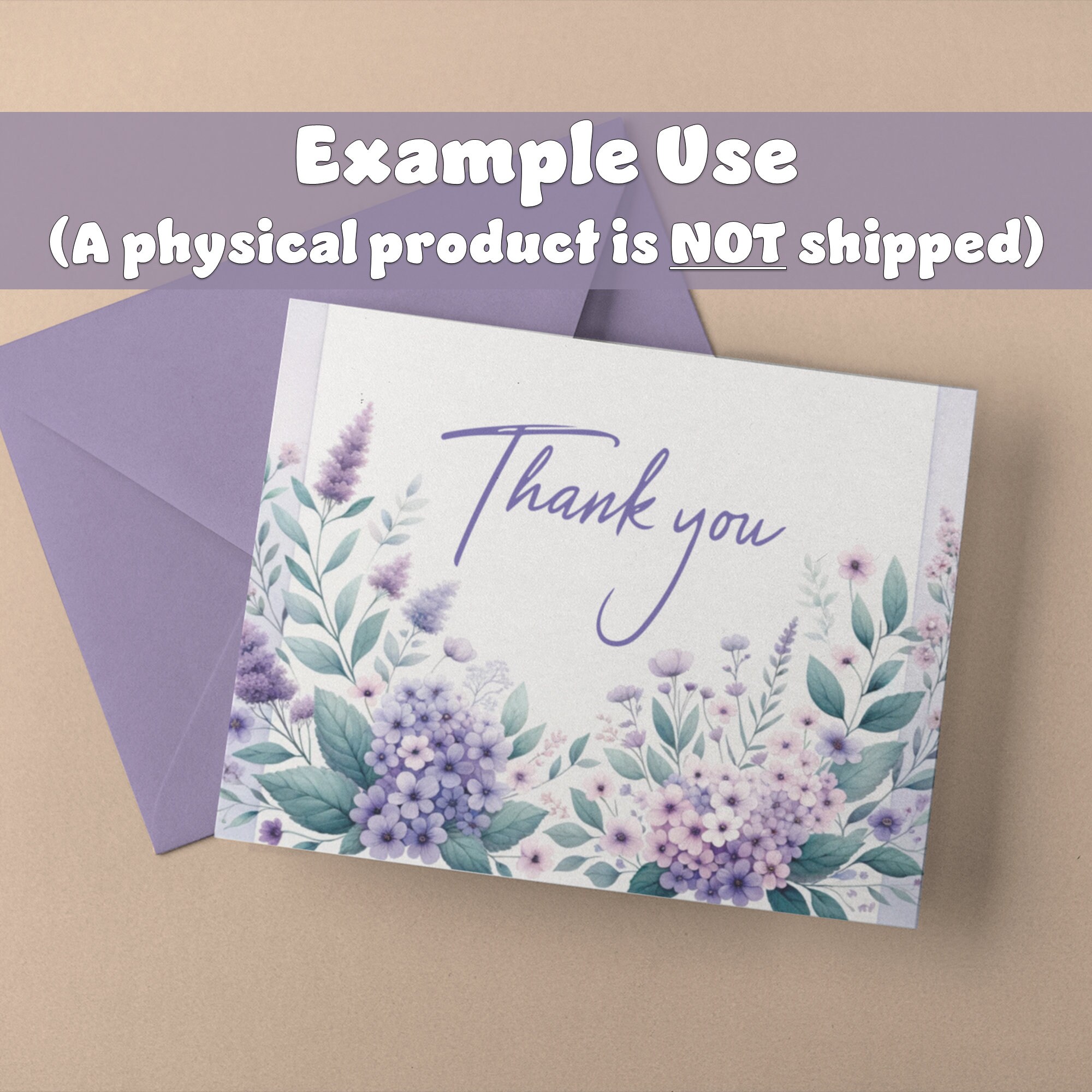 Floral Thank You Card Printable. Watercolor Thank You Note. Print at ...