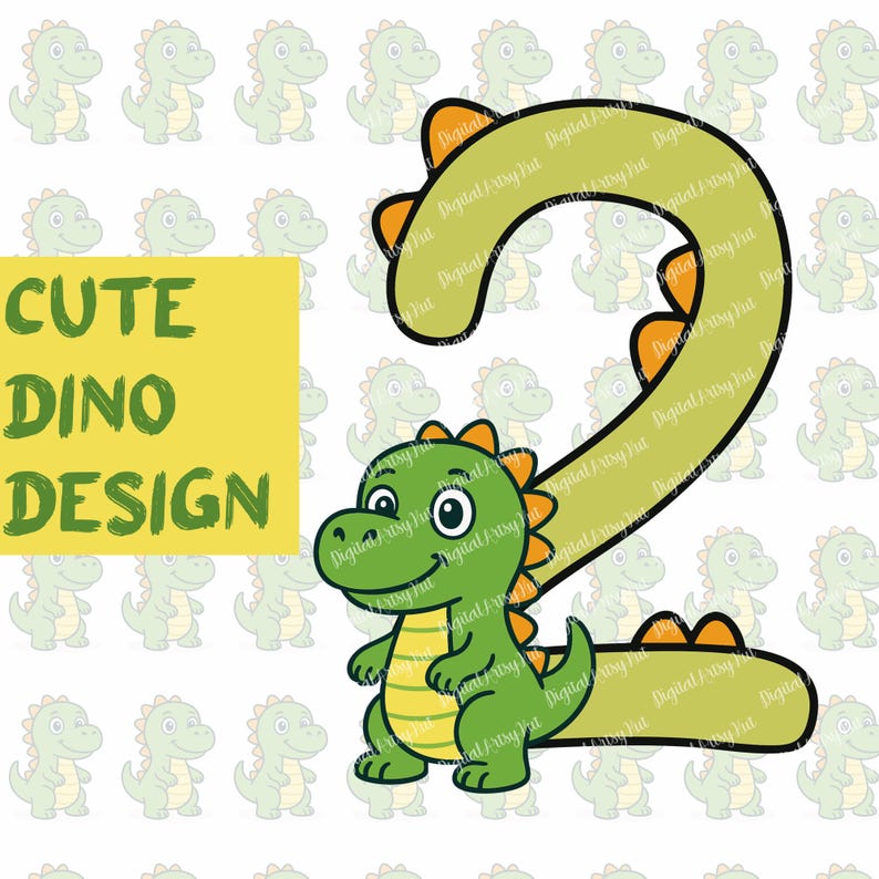 Dinosaur Birthday Numbers: Chibi Dino Clipart (PNG Digital Download) - Etsy