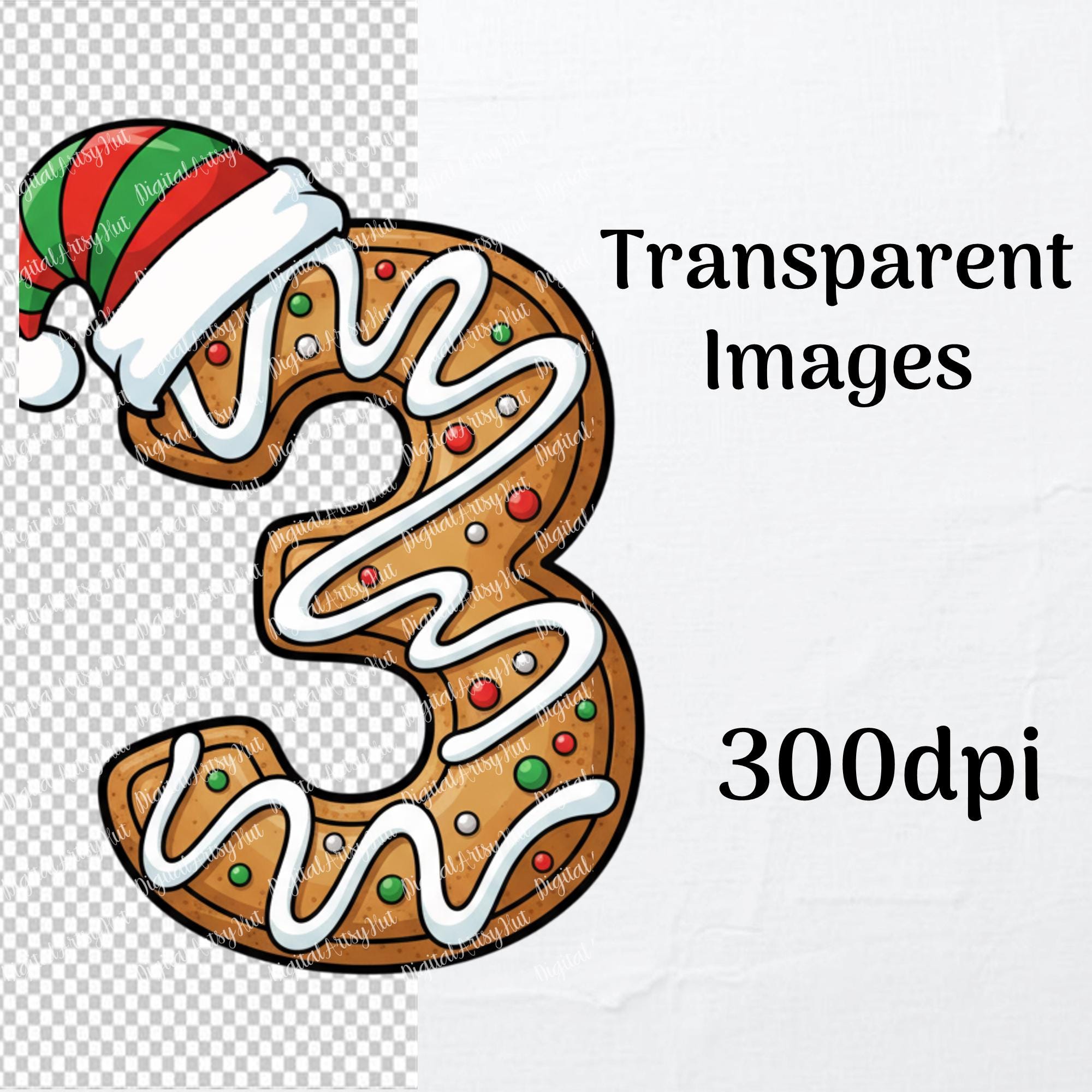 Gingerbread Christmas Numbers PNG 0–9 • Cookie Number Clipart • Cute X ...