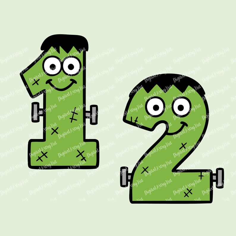 Frankenstein Bulletin Board Number Set 0-9 PNG: Halloween Classroom ...