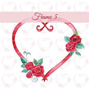 Floral Heart Clipart Flower Frame Border PNG - Valentine Heart Frames ...