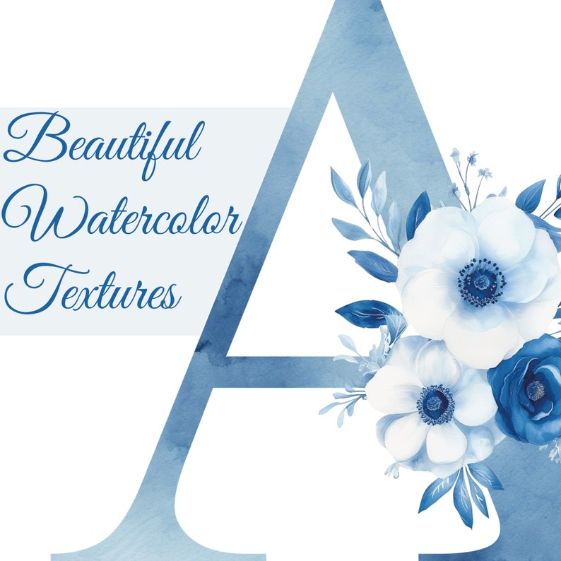 Floral Alphabet PNG Bundle. Watercolor Floral Letters Decorative ...
