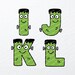 Frankenstein Alphabet PNG: Halloween Monster Letters (instant Download ...