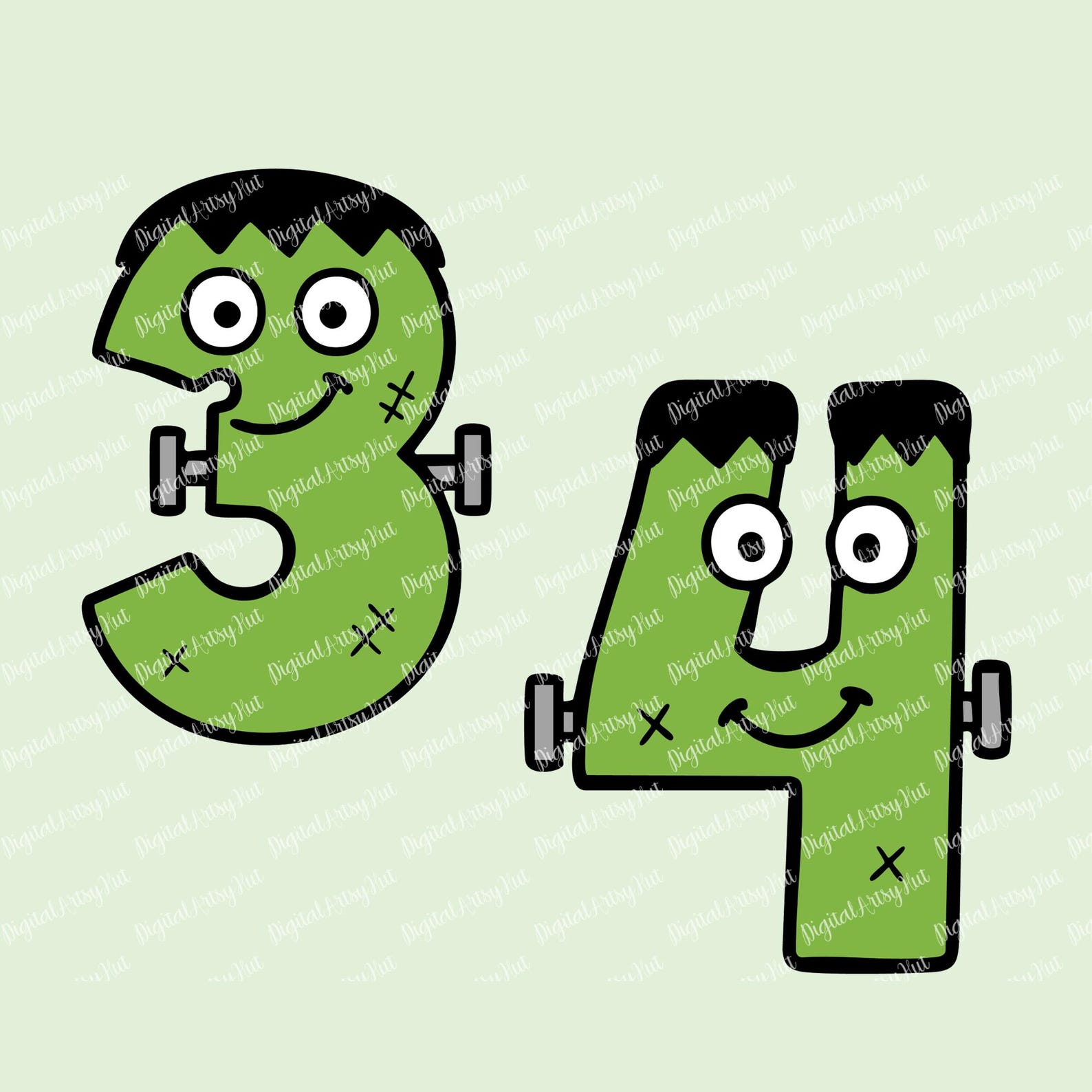 Frankenstein Bulletin Board Number Set 0-9 PNG: Halloween Classroom ...