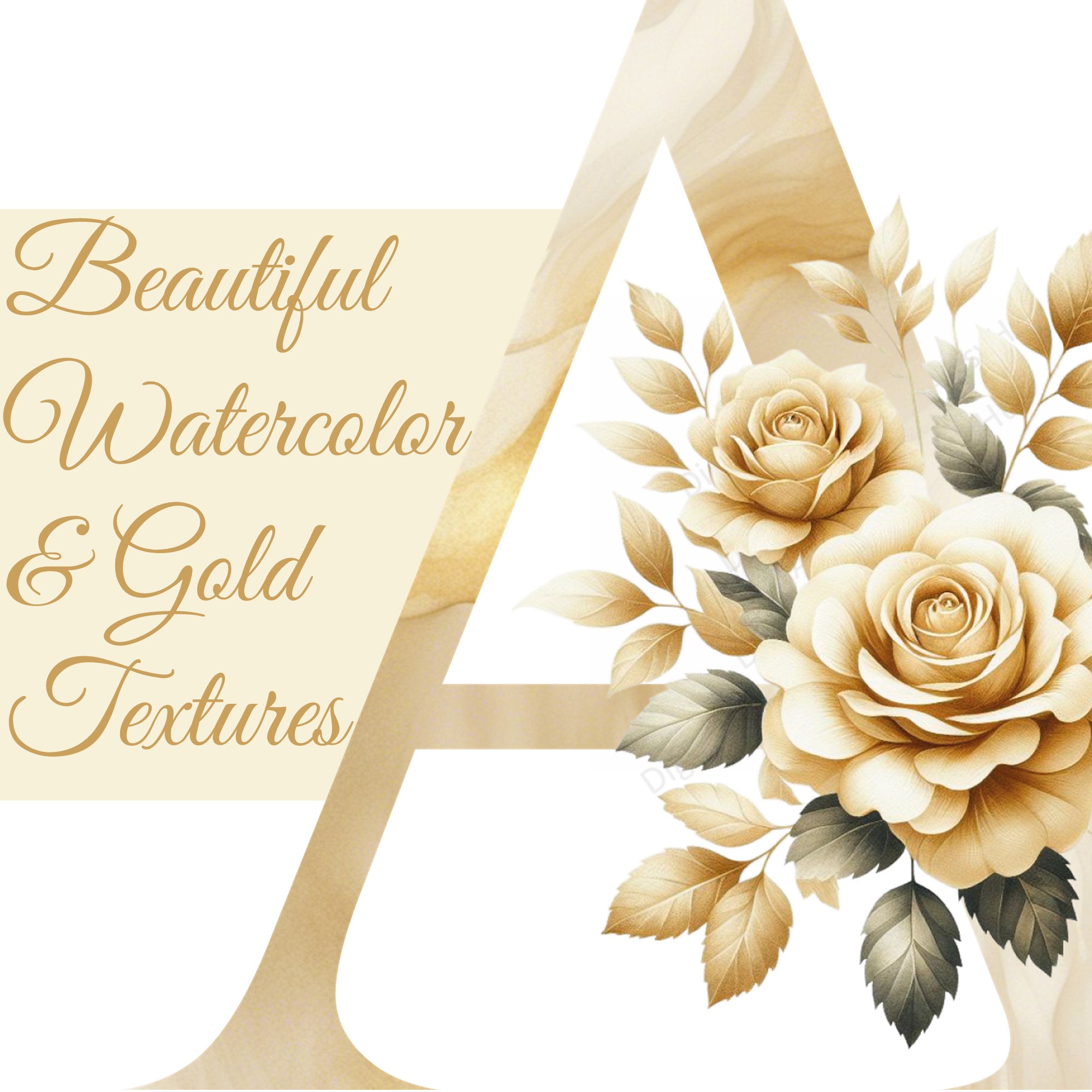 Watercolor Alphabet Letters Bundle Floral Letters Sublimation Letters ...