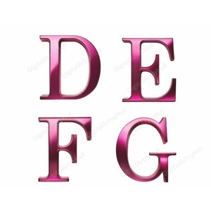 3D Pink Metal Alphabet Letters PNG Bundle (digital Download) - Etsy